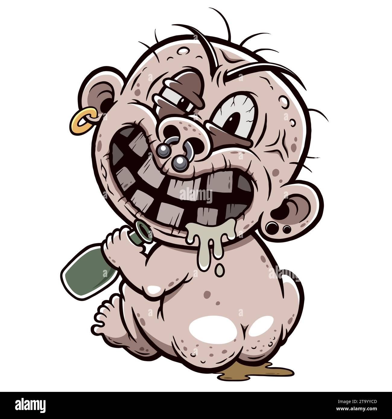 Vector illustration of Cartoon Evil Baby character Stock Vector Image ...