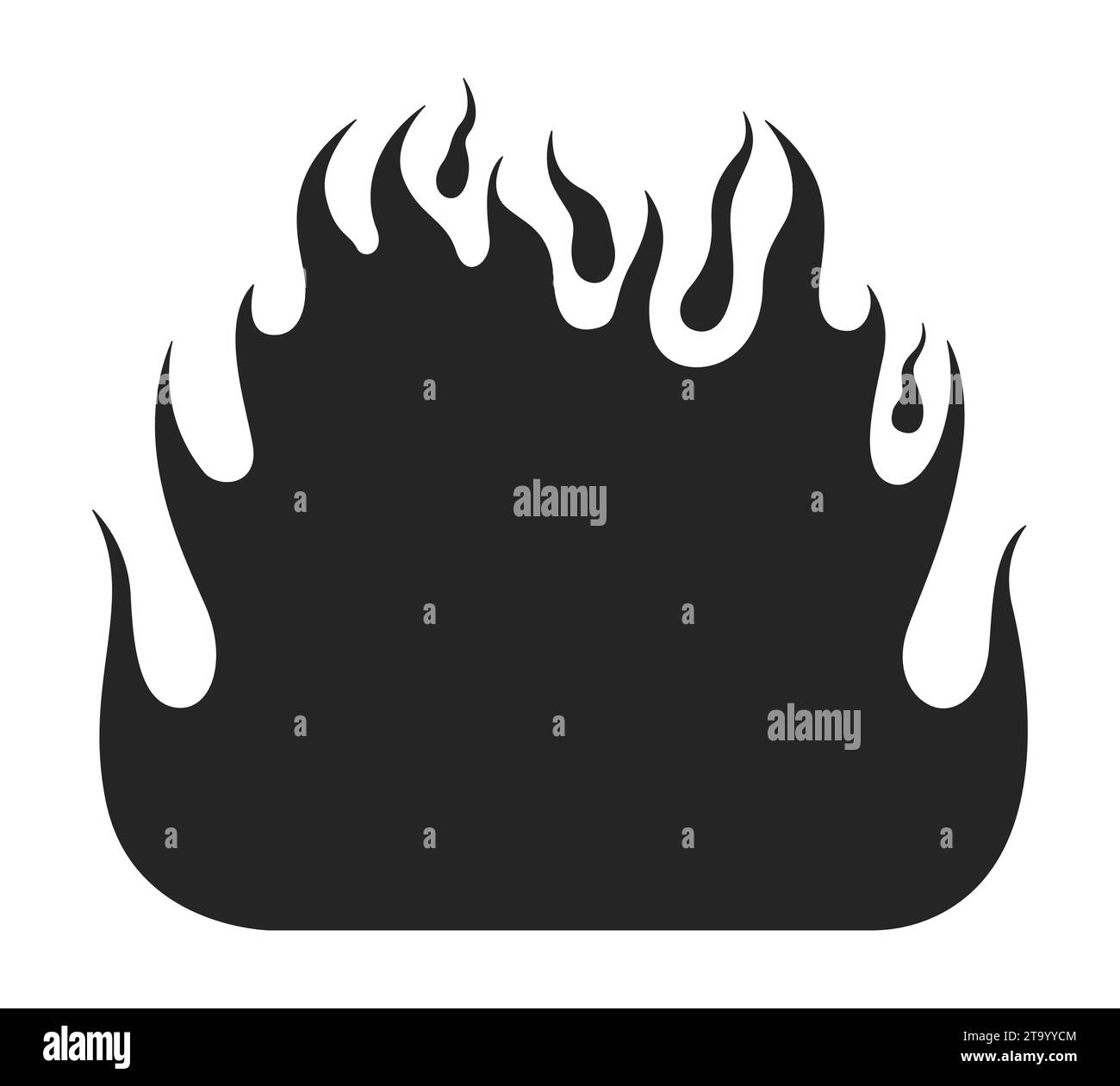 Flickering flames black and white 2D line cartoon object Stock Vector ...