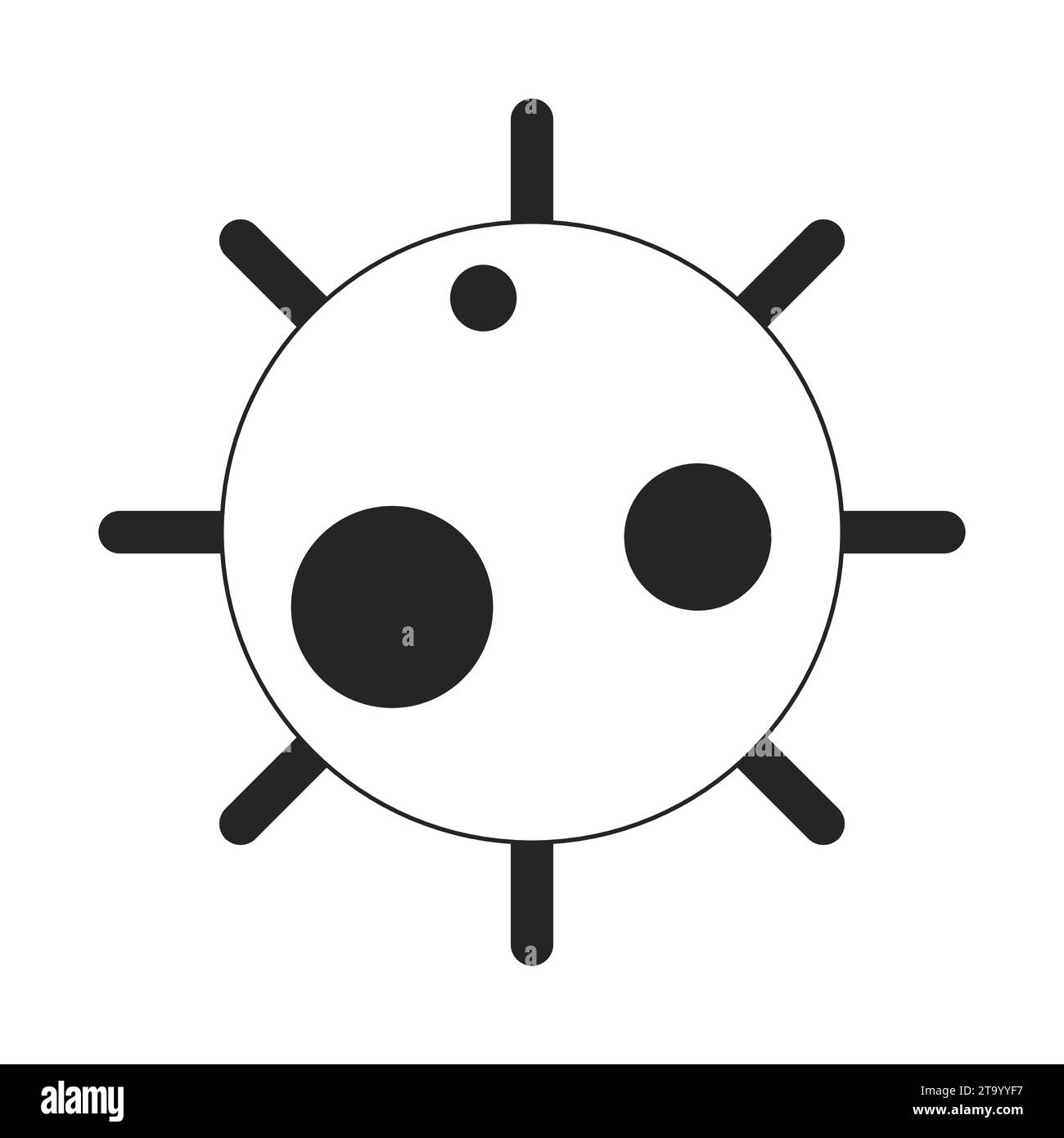 Virus epidemic black and white 2D line cartoon object Stock Vector ...