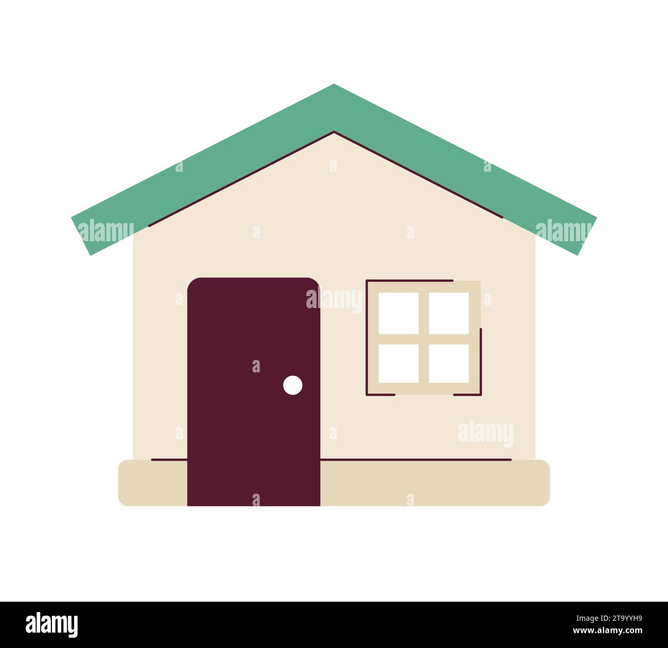 One storey house 2D cartoon object Stock Vector Image & Art - Alamy
