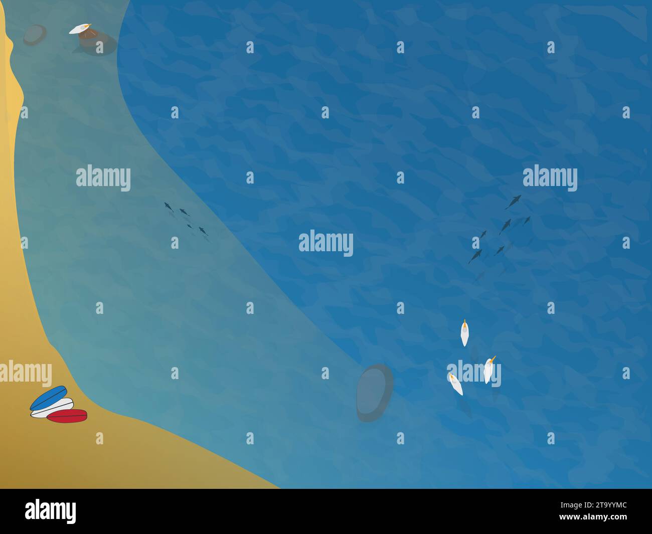 Aerial view mediterranean coast Stock Vector Images - Alamy