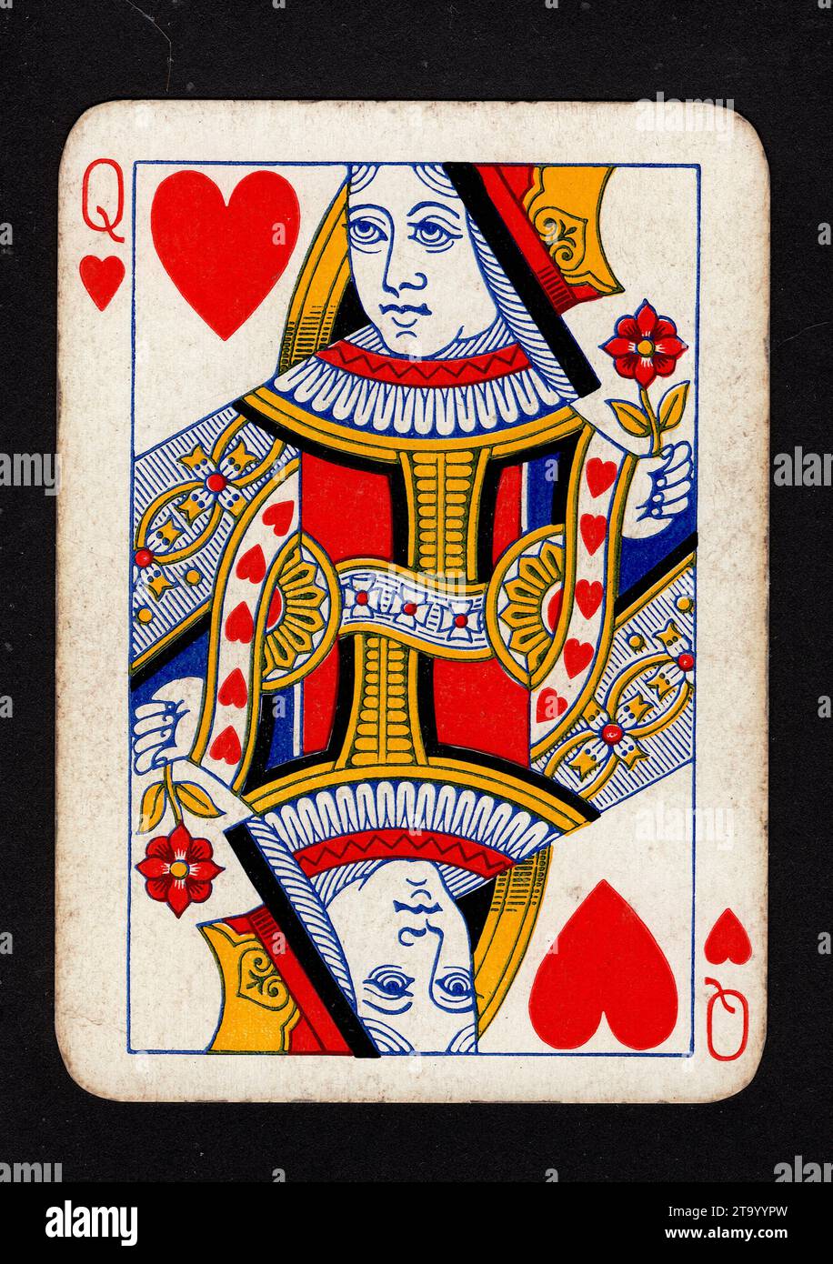 Vintage Queen Of Hearts Playing Card