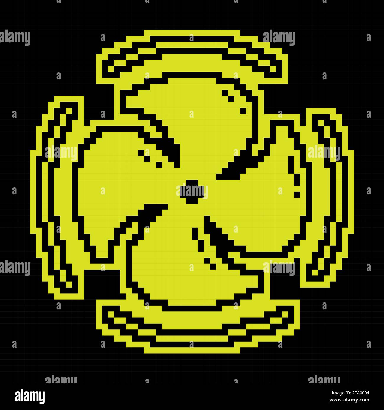 Pixel silhouette icon. Fan blades of air conditioner with rotation ...