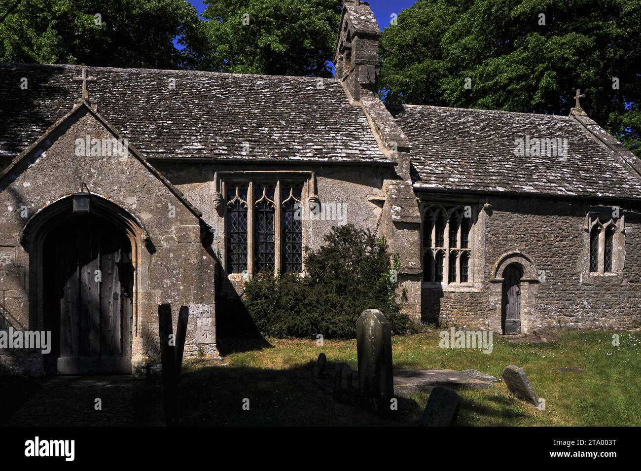 View from south of St Mary’s Church in the village of Little Coxwell in ...