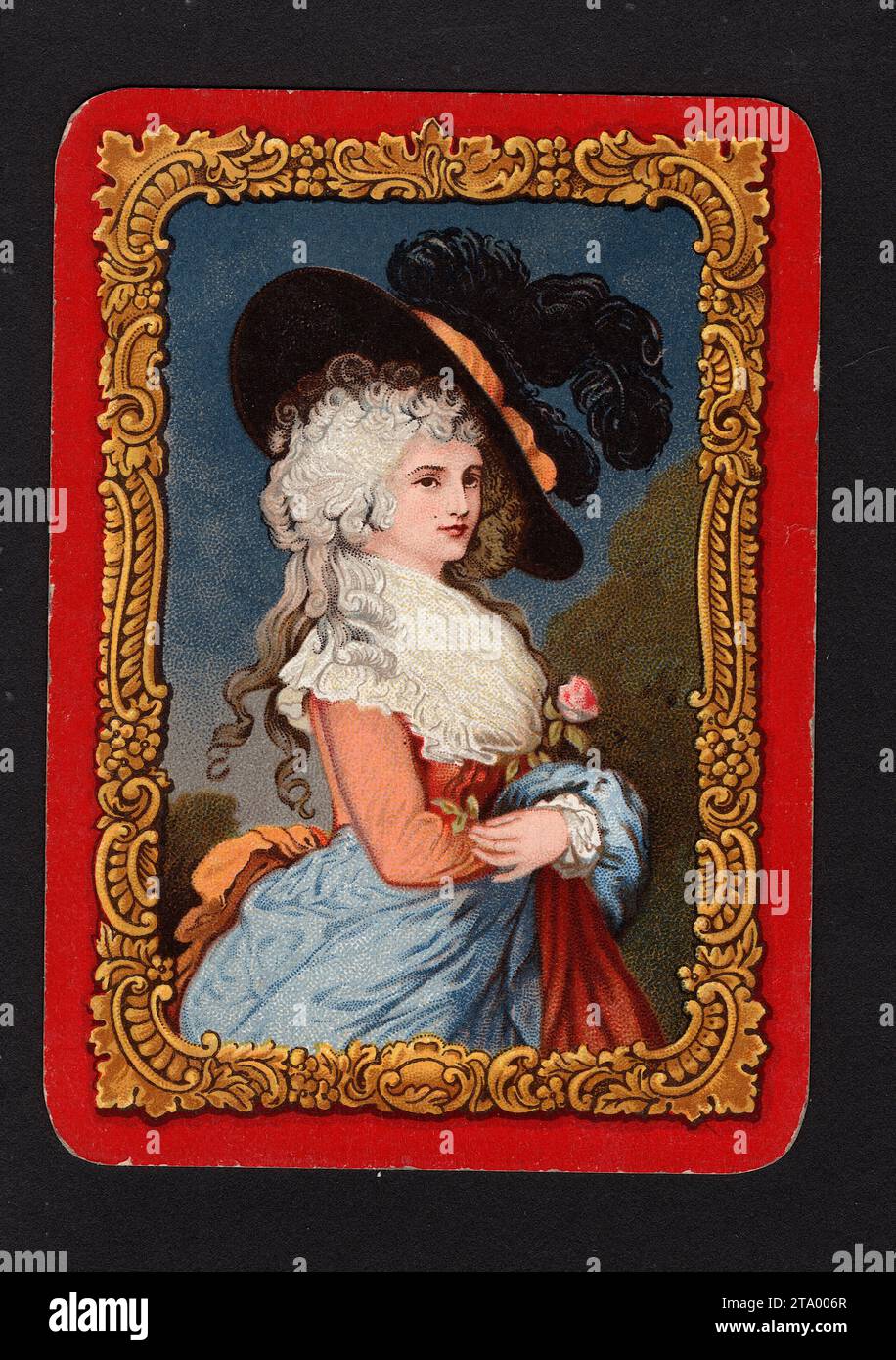 Back of a vintage playing card isolated on a black background Stock ...