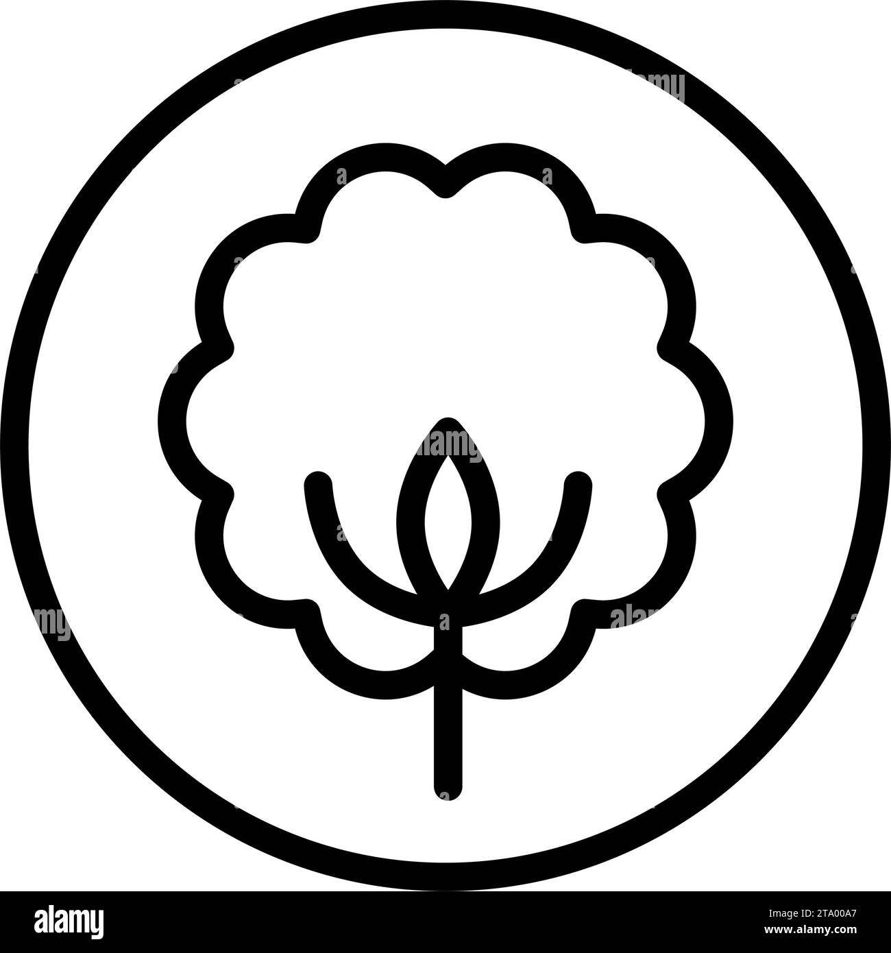 Cotton line icon. Flower, plant, fiber. Fabric features concept. Can be ...