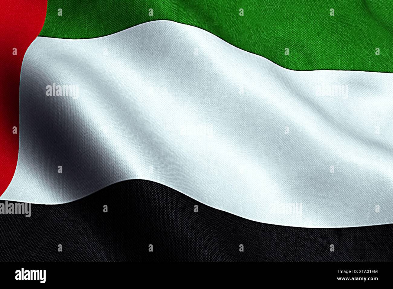 waving fabric texture of the flag with color of united arab emirates ...