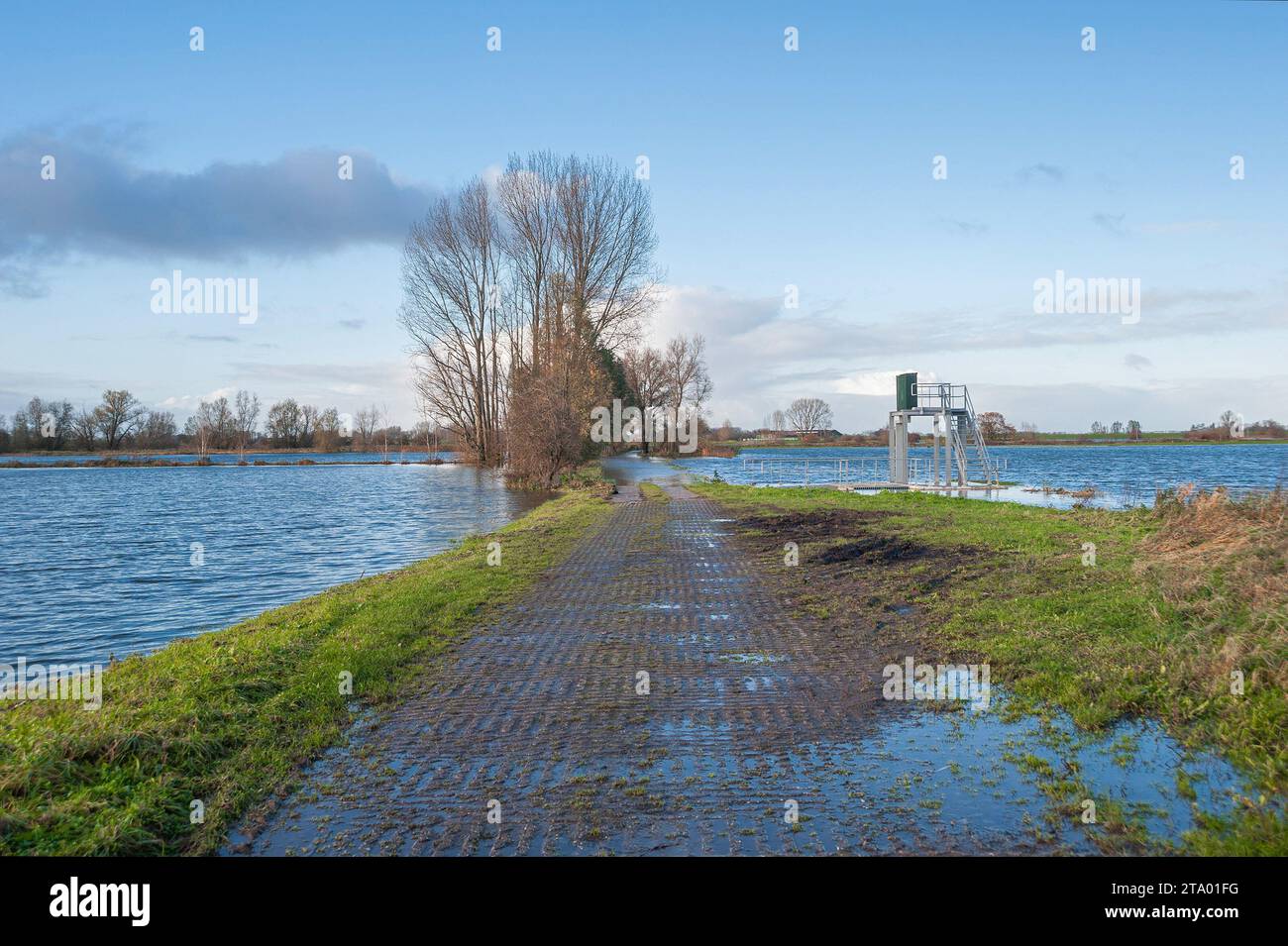 Netherlands. 25th Nov, 2023. Flooded area, due to heavy rain and wind ...