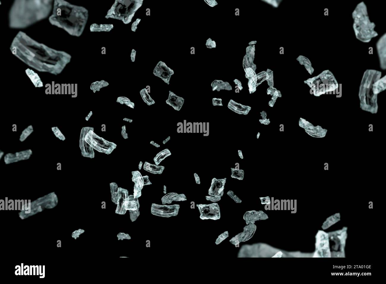 slow motion shuttered broken glass on black background Stock Photo - Alamy