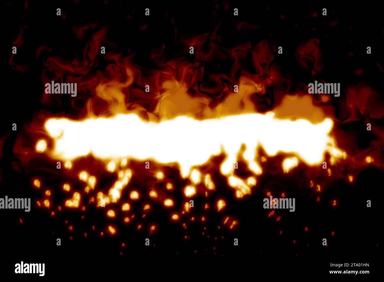 digital realistic fire flame on black background with white space for ...