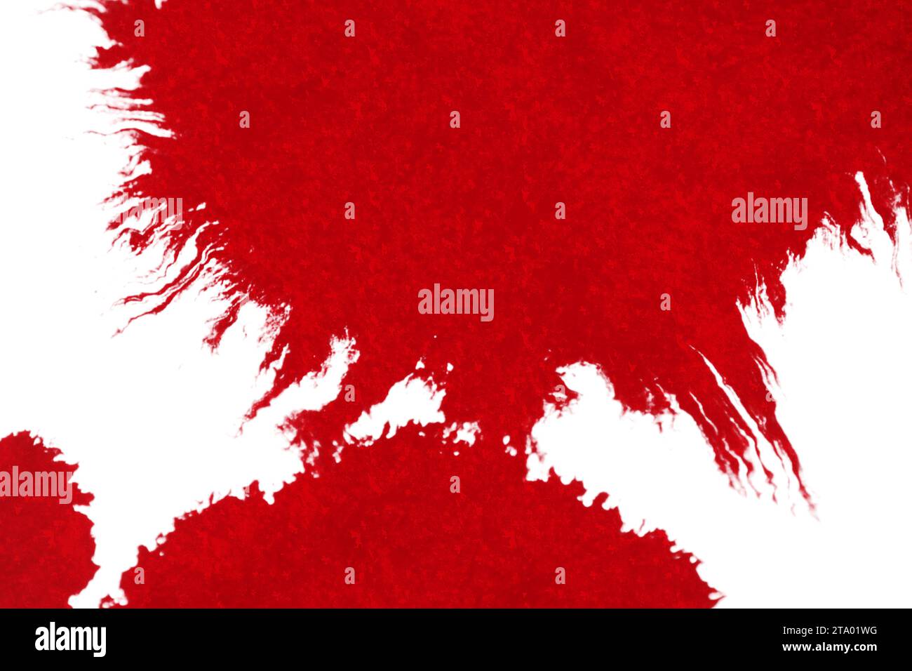 abstract red blood ink watercolor splatter splash on white background ...