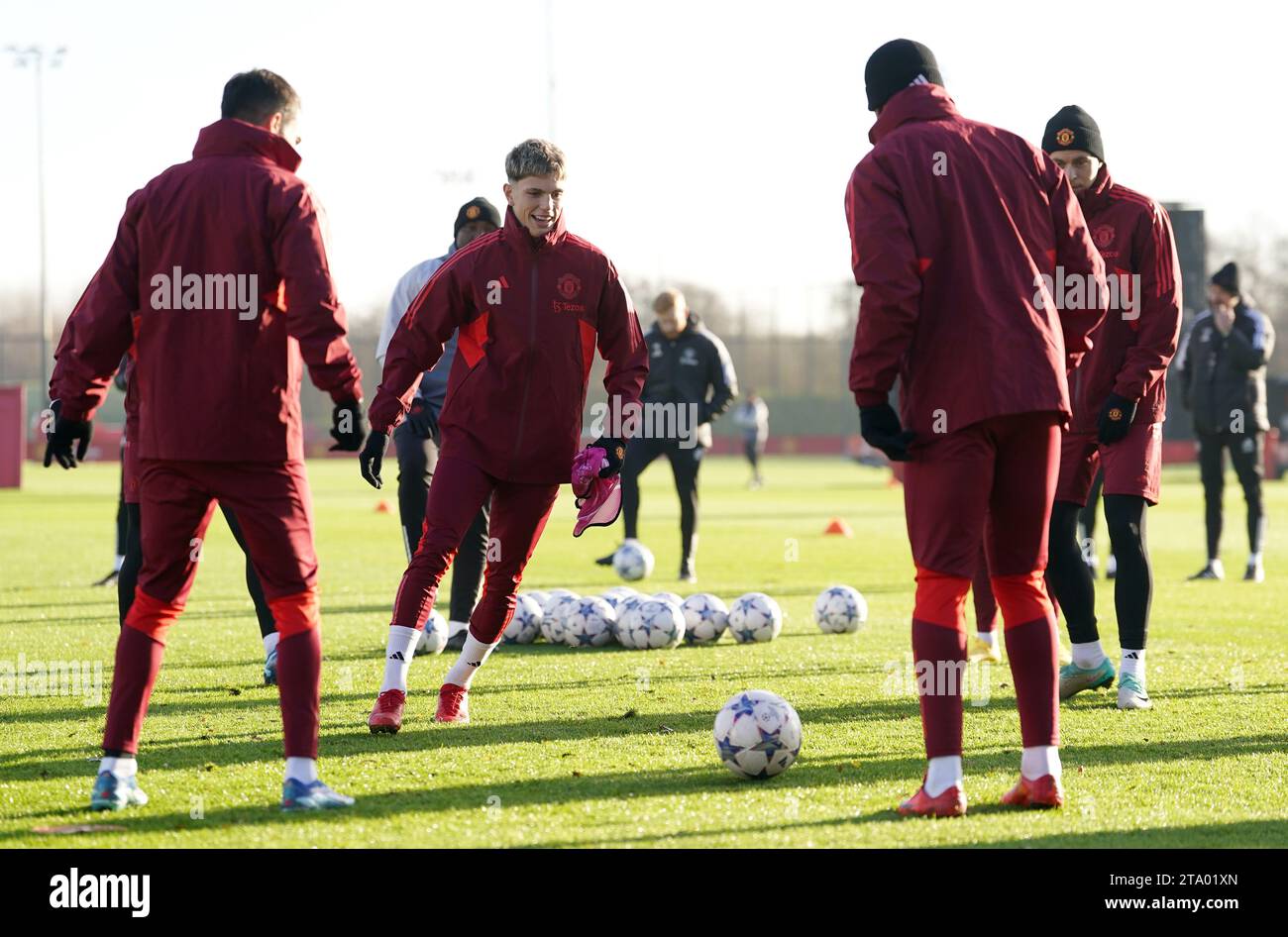 Manchester United's Alejandro Garnacho during a training session at the ...