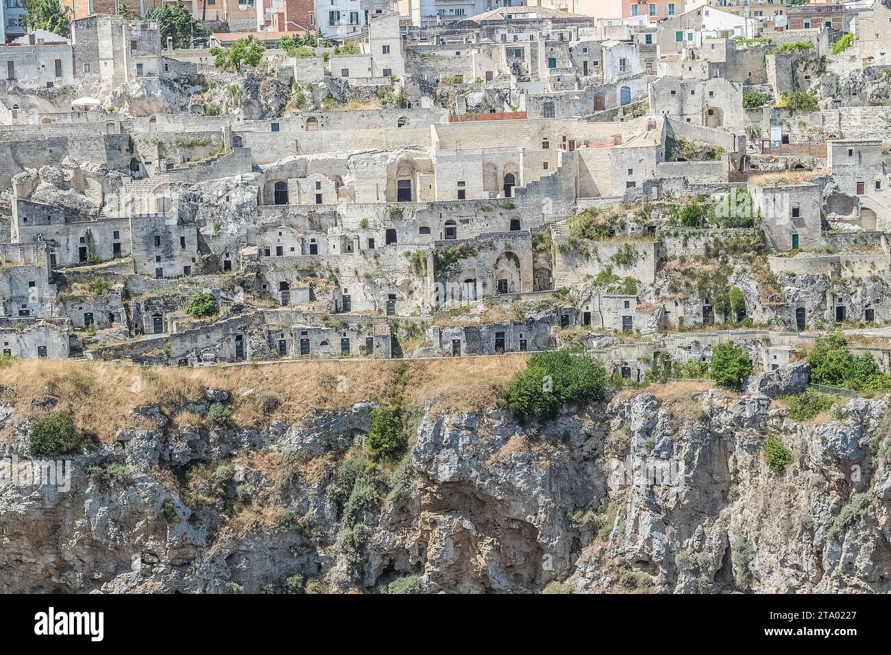 close-up of typical stones house (Sassi di Matera) of Matera UNESCO ...