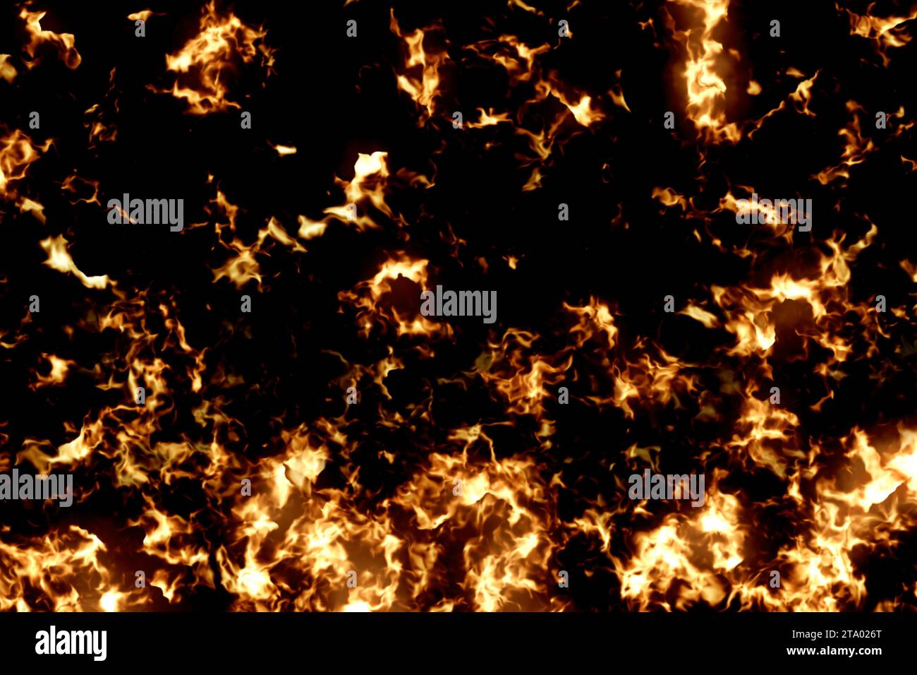 3D rendering, fire flames pattern burn on black background, dangerous ...