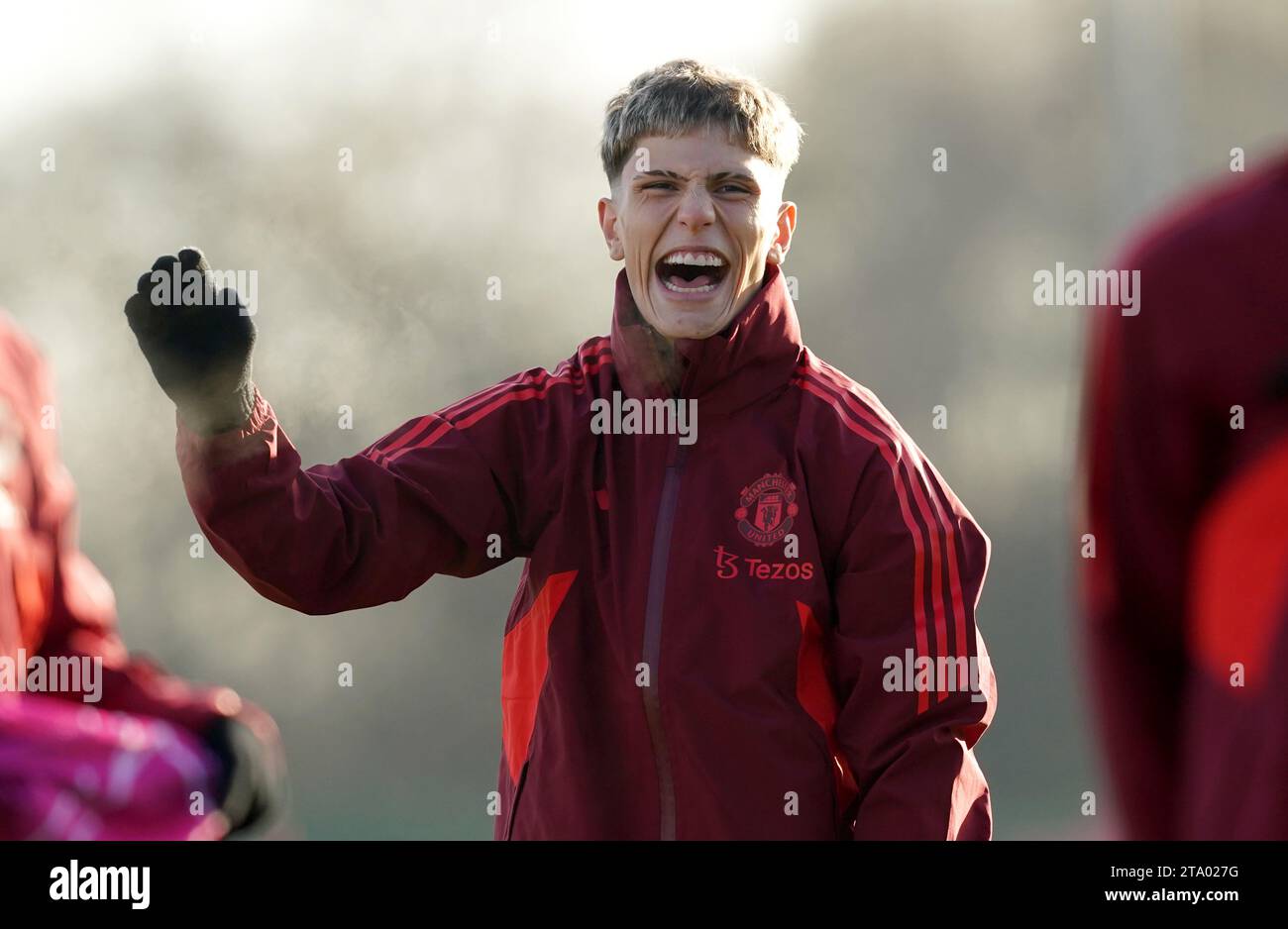 Manchester United's Alejandro Garnacho during a training session at the ...