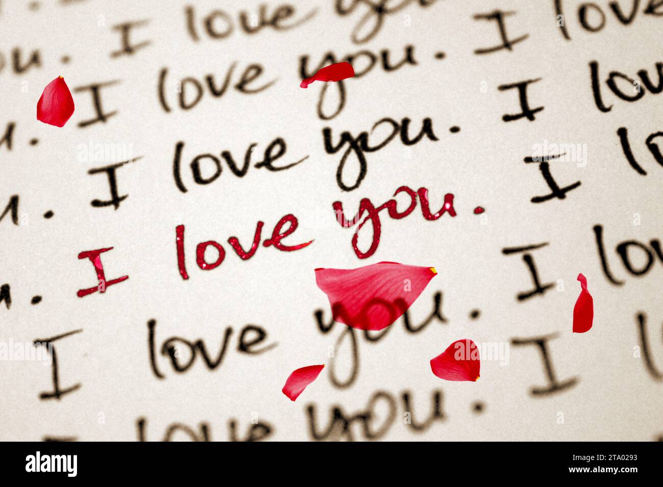 red glitter sparkle i love you word write on old vintage paper with red ...