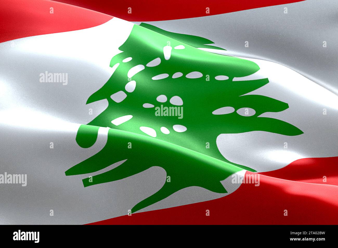 flag of lebanon strip waving texture fabric background, national symbol ...