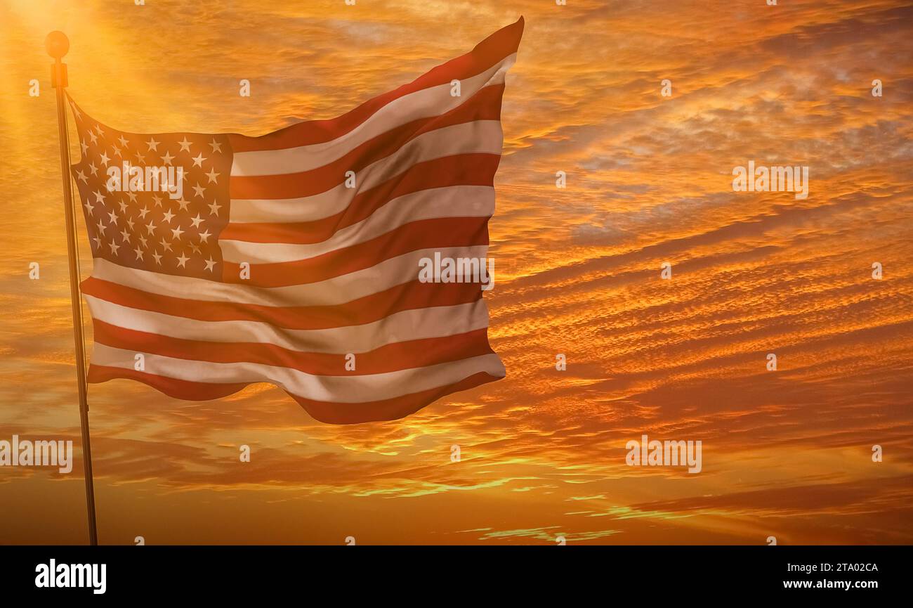 closeup of american USA flag, stars and stripes, united states of ...