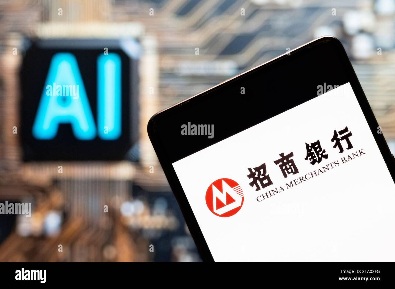 In this photo illustration, the Chinese state-owned banking and ...