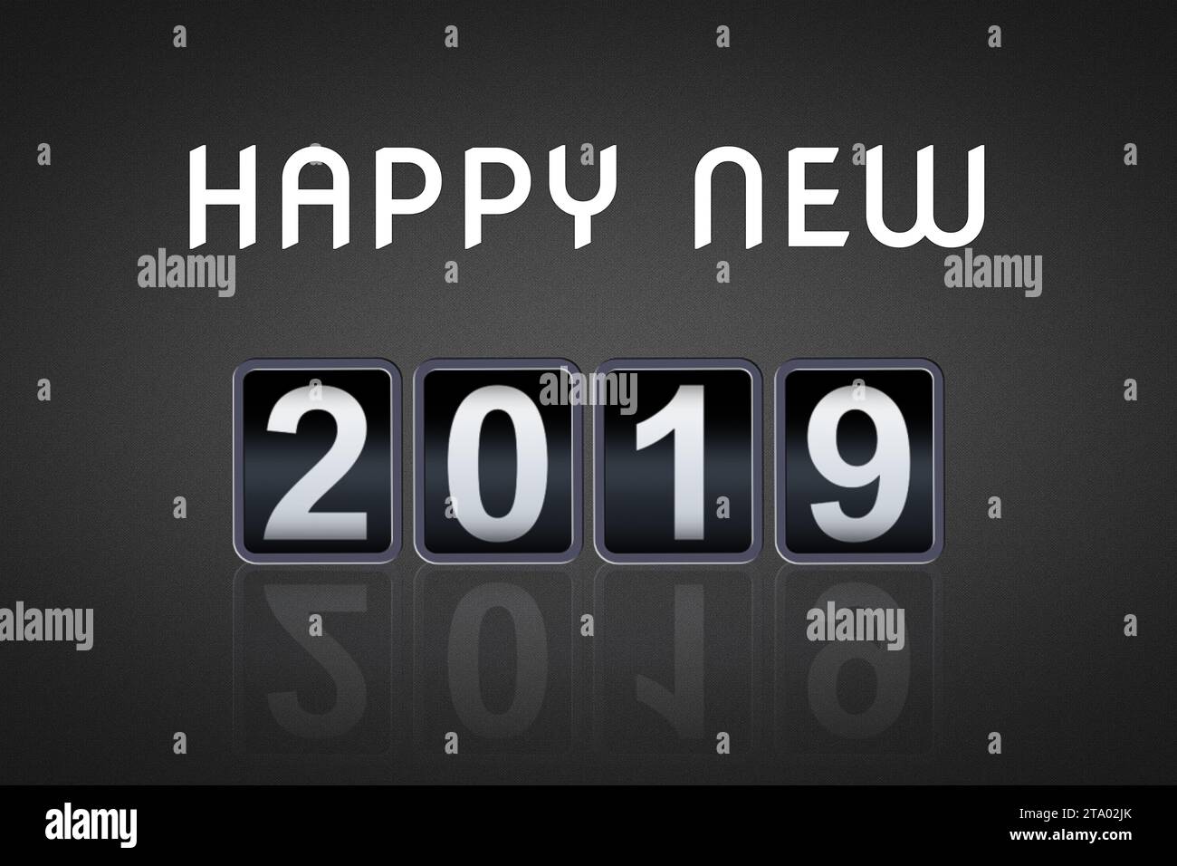 2018 2019 happy new year concept vintage analog counter countdown timer, retro flip number ...