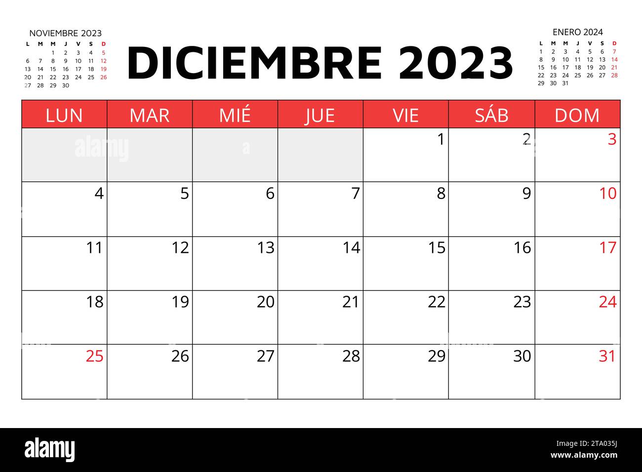 2023 calendario español hi-res stock photography and images - Alamy