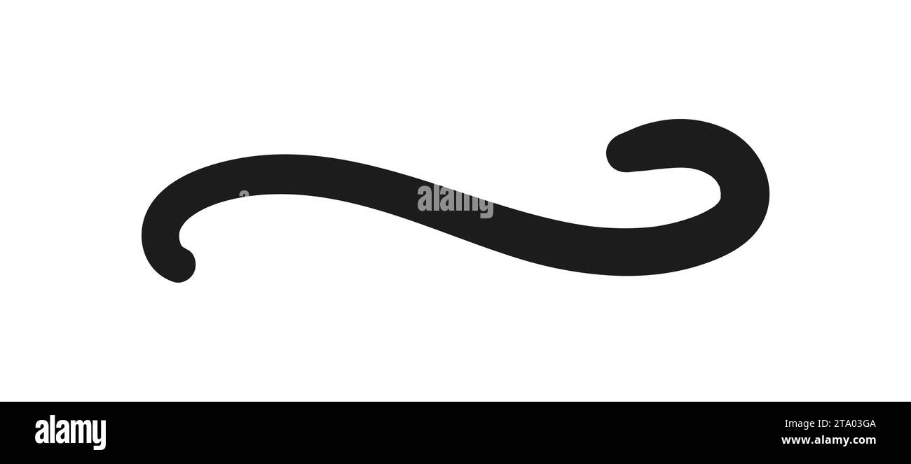 Swoosh and swoops underline typography tail shape. Brush drawn thick ...