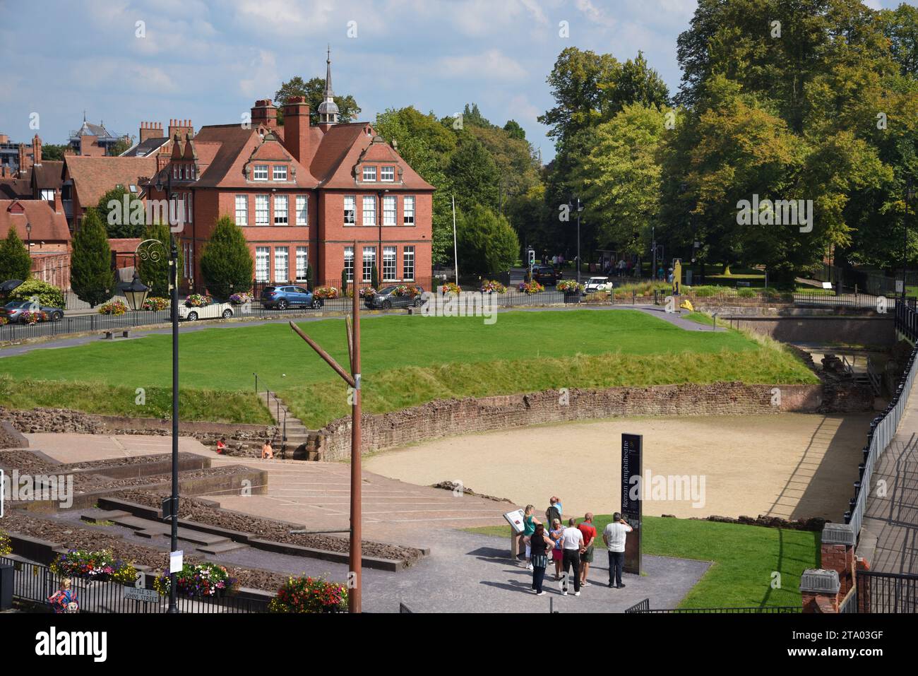 Tourists Reading Information Panels at the Site of Chester Roman ...
