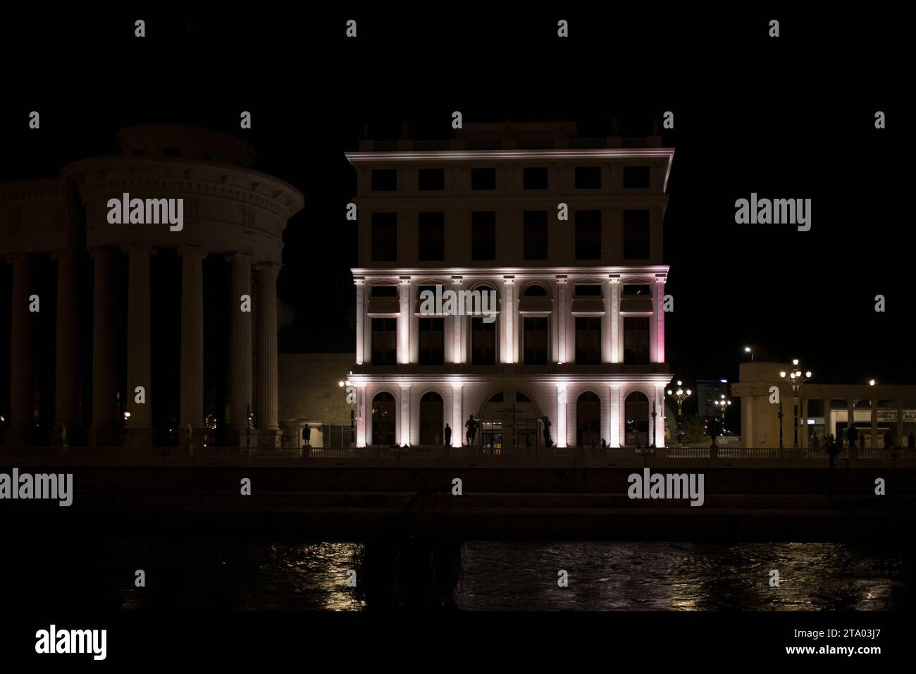 Eye Bridge at night, downtown Skopje, Macedonia Stock Photo - Alamy
