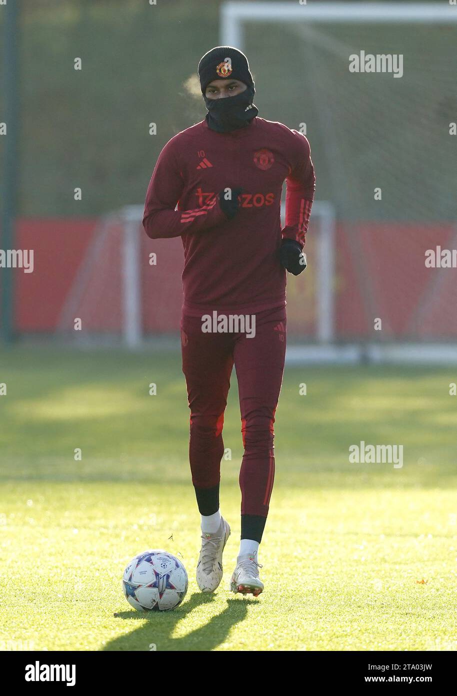 Manchester United's Marcus Rashford during a training session at the ...