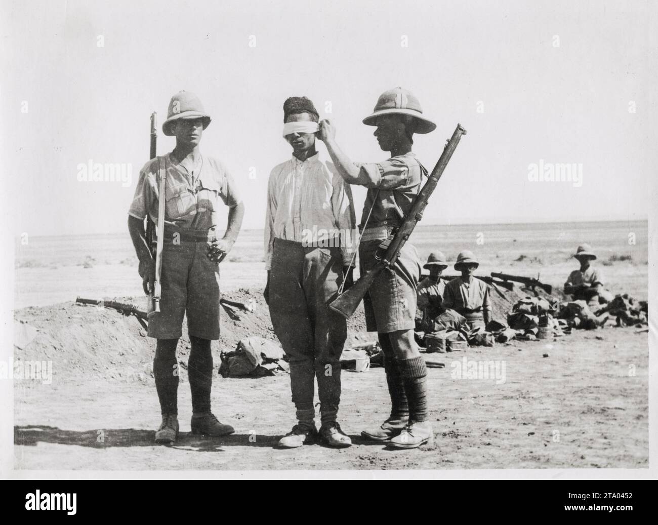 WW1 World War I - Turkish man blindfolded , Jebel Hamarin, Mesopotamis ...