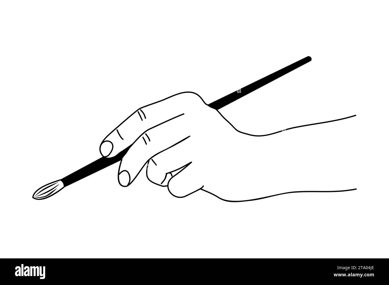 Hand holding paint brush vector isolated on white Stock Vector Image ...