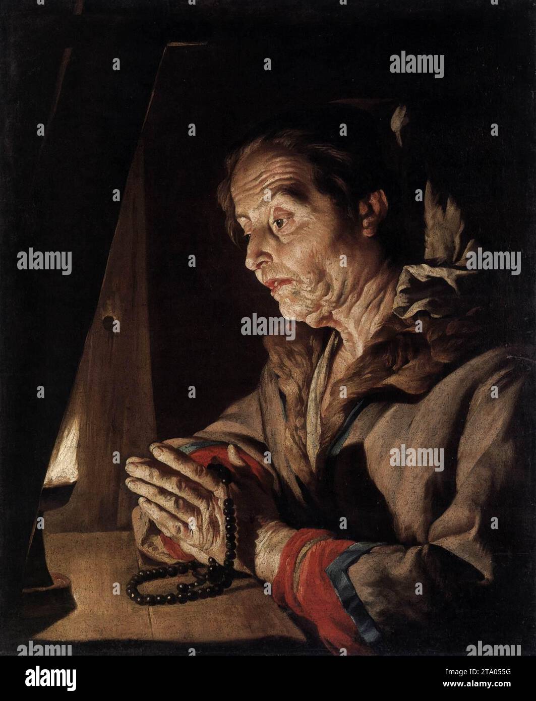 Old Woman Praying 1640s by Matthias Stom Stock Photo - Alamy