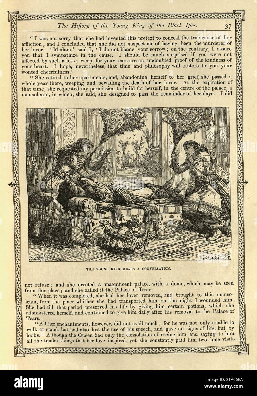 Vintage illustration One Thousand and One Nights, Story of the Young King of the Black Isles ...