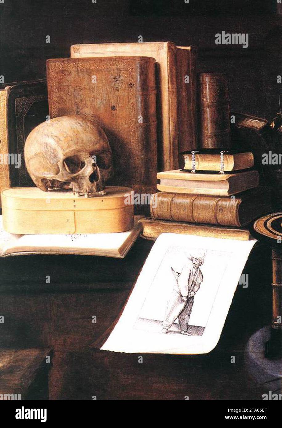 The Great Vanity Still-life (detail) 1641 by Sebastien Stoskopff Stock ...