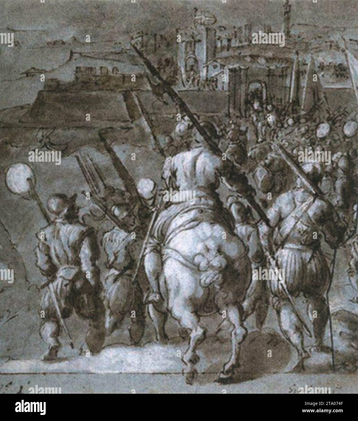 Night assault on a city (detail) - by Johannes Stradanus Stock Photo ...