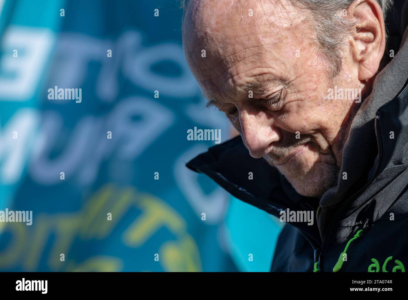 Mike Birch (winner of the 1st édition Route du Rhum in 1978) during the ...