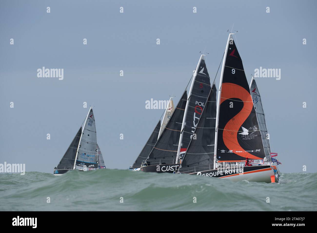 Illustration fleet during the monohull sailing race Solo Maître Coq, in ...