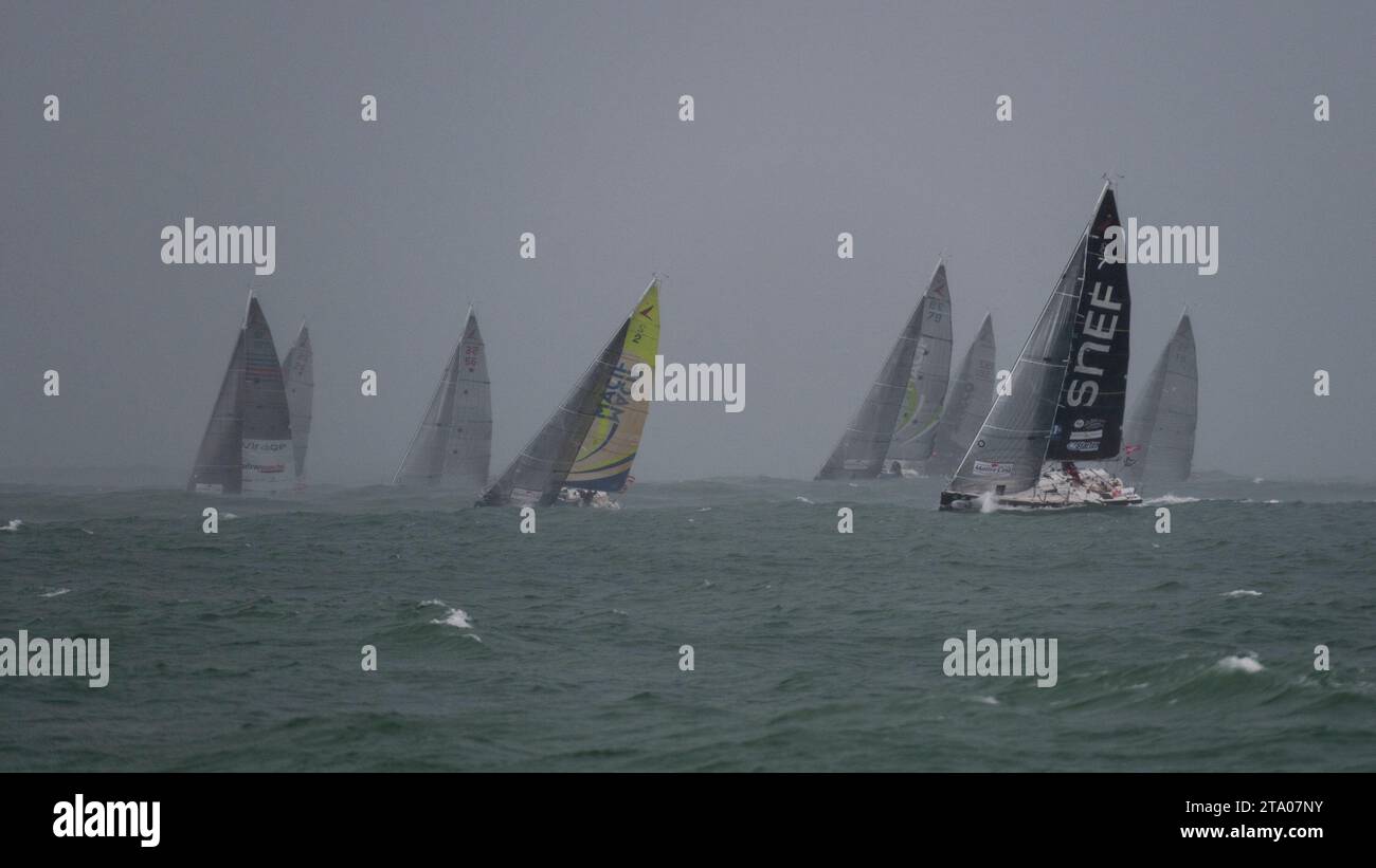 Illustration fleet during the monohull sailing race Solo Maître Coq ...