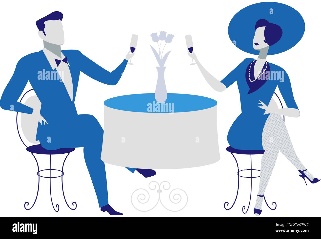 Conversation couple date woman Stock Vector Images - Alamy