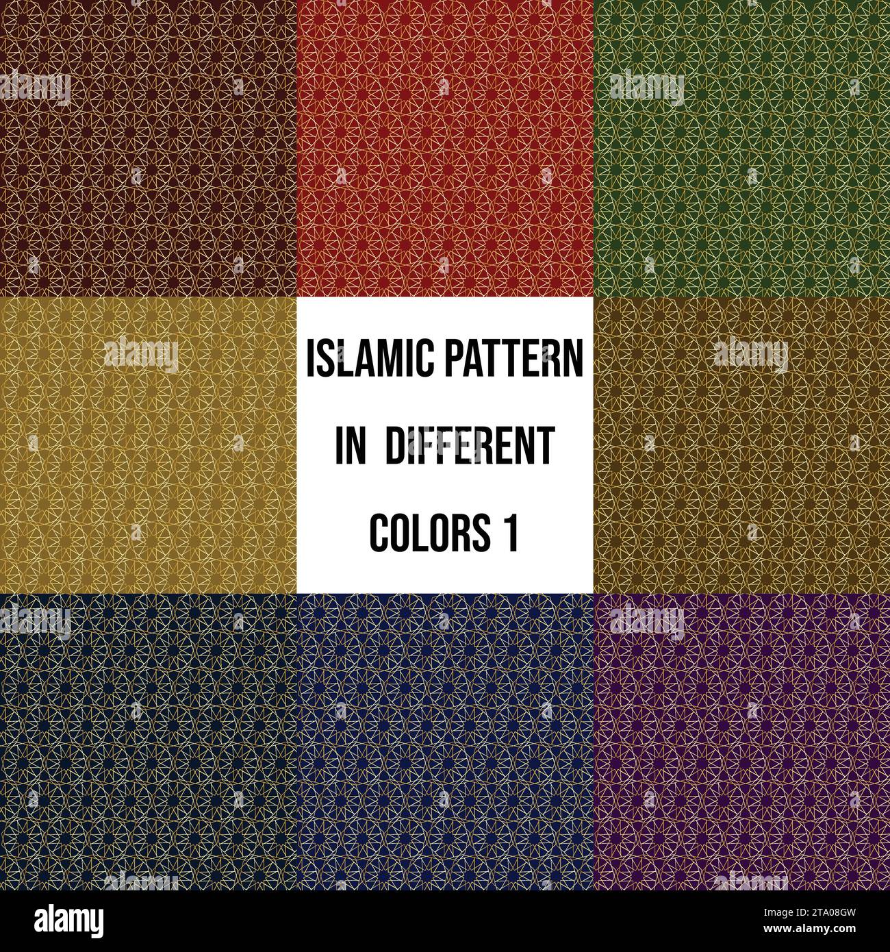 Islamic Star Pattern. Moroccan pattern. Gold ornament on different ...