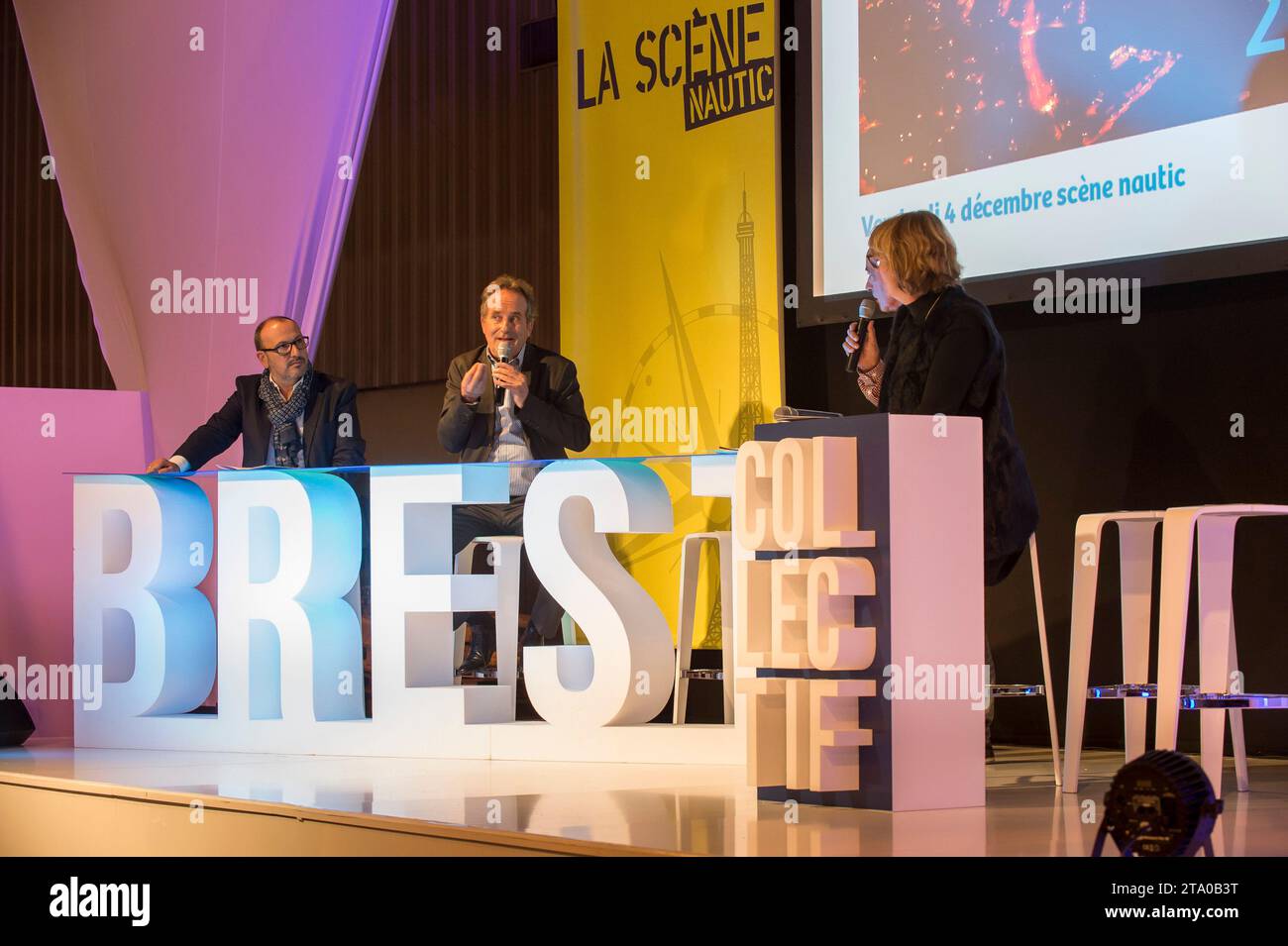 Press conference with Pierre Louis Castelli, Thierry Bouvard (Banque ...