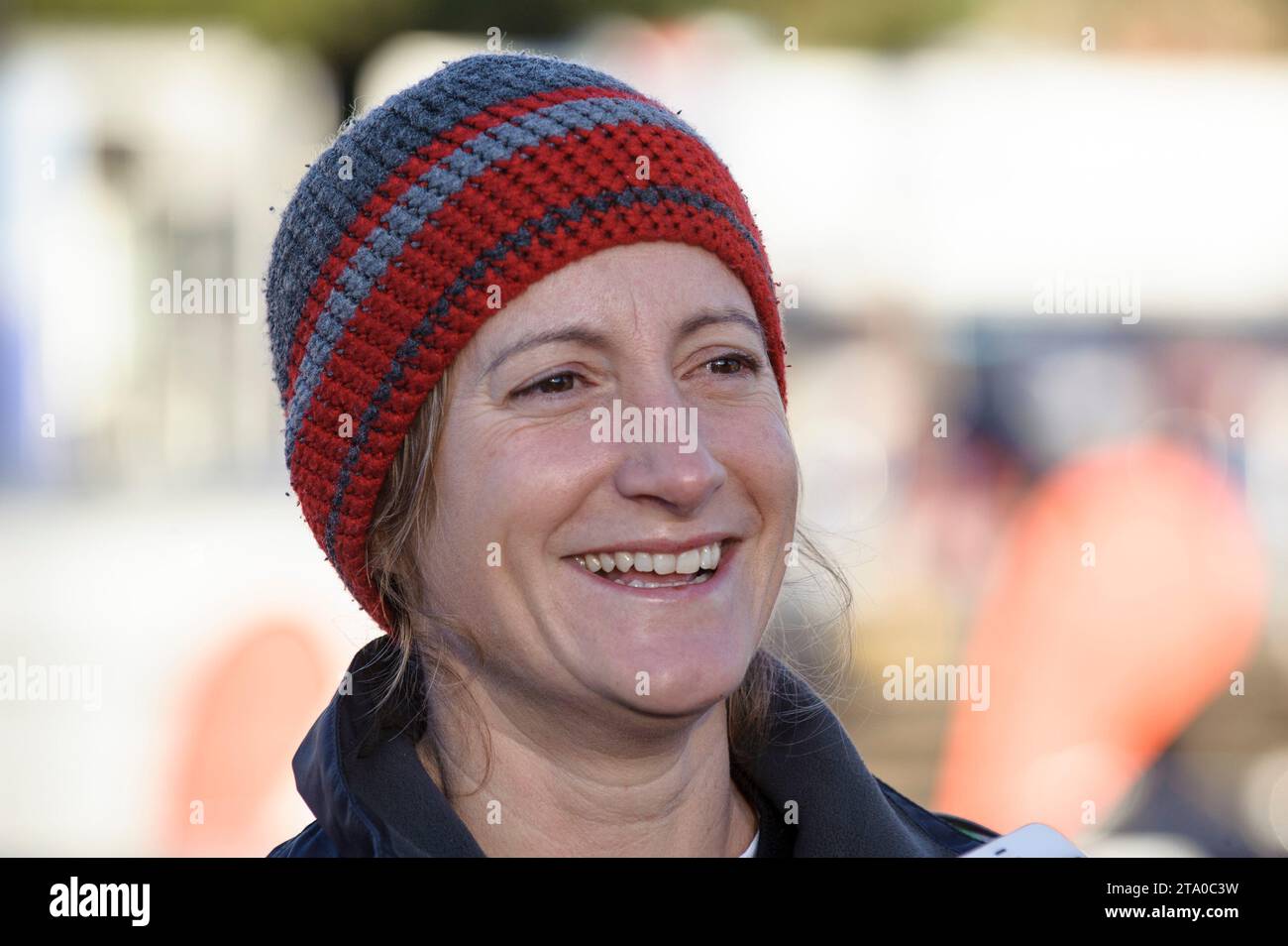 Anna CORBELLA, skipper of GAES CENTROS AUDITIVOS, prior to the start of ...