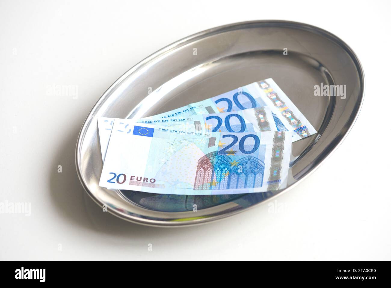 Euro banknotes on tip tray Stock Photo - Alamy