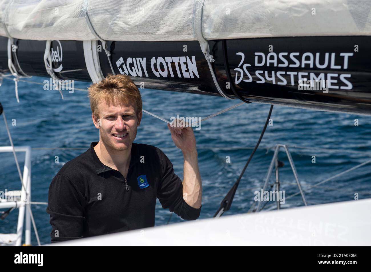 French skipper Francois Gabart onboard the IMOCA MACIF training for the ...