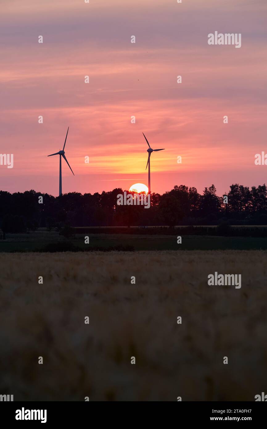 Sunset near Bad Sassendorf-Opmünden, Kreis Soest Stock Photo - Alamy