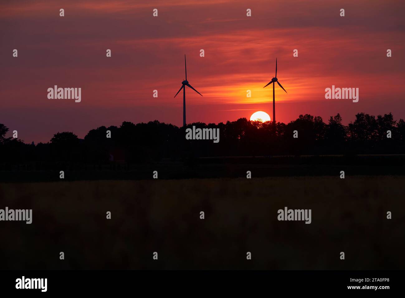 Sunset near Bad Sassendorf-Opmünden, Kreis Soest Stock Photo - Alamy