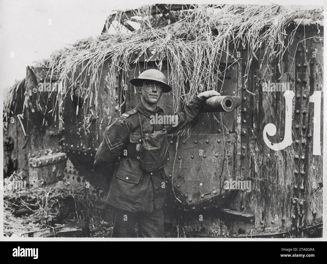 WW1 World War I - British tank driver with his tank Stock Photo - Alamy