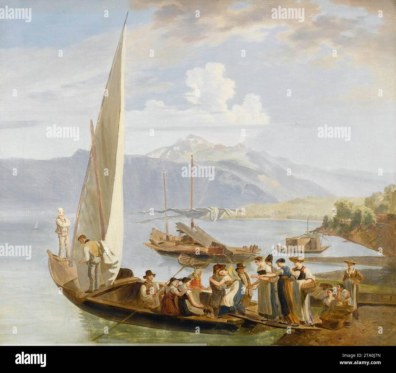 Embarcation of the Wedding Party c. 1814 by Adam-Wolfgang Topffer Stock ...