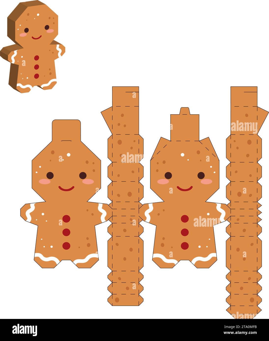 Simple packaging favor box gingerbread man design for sweets, candies ...