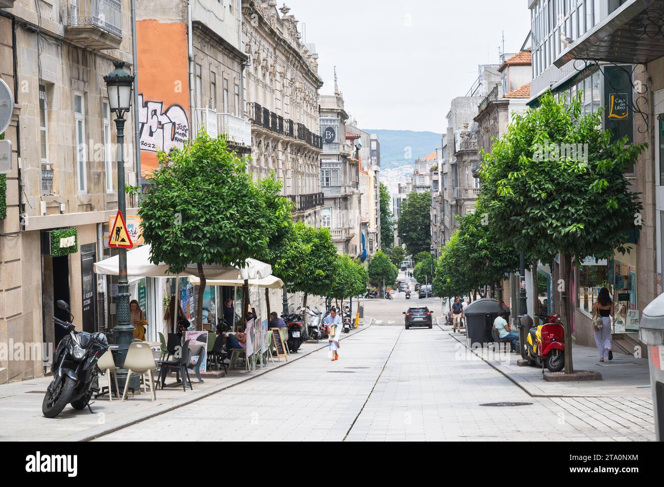 Vigo, Spain - July 5 2023: Buildings in Vigo city Centre, the biggest ...